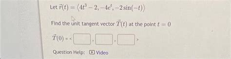 Solved Let R T 4t3−2 −4et −2sin −t Find The Unit Tangent