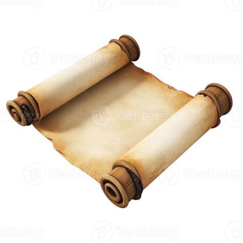 The Ancient Blank Scroll 3d Icon Cartoon Minimalist Isolate On