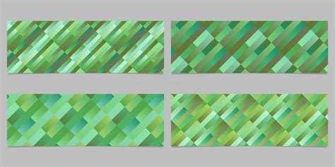 Abstract Geometrical Diagonal Stripe Pattern Banner Template Set Stock