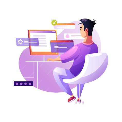 premium vector programmer coder concentrated at working project