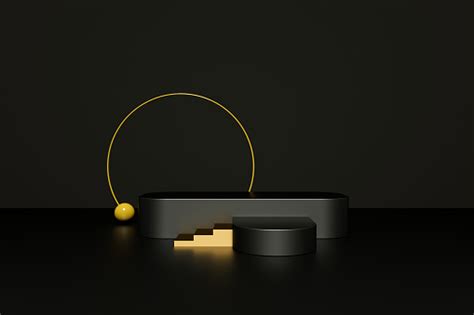 빈 제품 스탠드 및 프레임의 3d 렌더링 검정 최소 추상적 배경 0명에 대한 스톡 사진 및 기타 이미지 0명 3차원 형태 건설 플랫폼 Istock