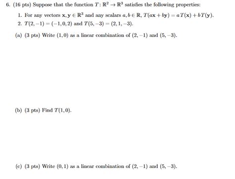 solved 6 16 pts suppose that the function t r2→r3