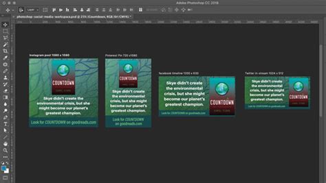 how to make multiple social media posts in one photoshop file with