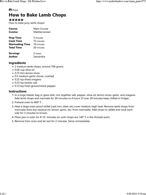 How To Bake Lamb Chops Pdf