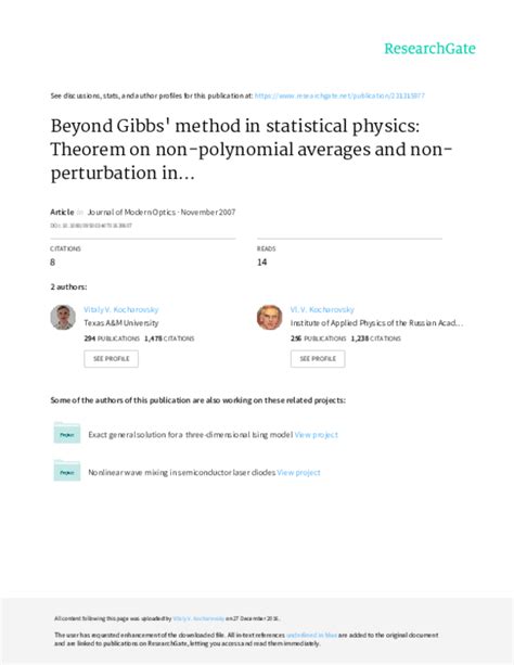 pdf beyond gibbs method in statistical physics theorem on non