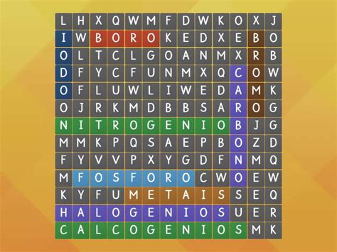 Elementos Tabela Periodica Wordsearch
