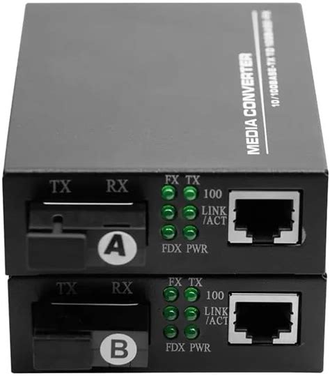 Hanutech Fast Ethernet To Fiber Media Converter Mbps RJ Port To Base FX Single Mode