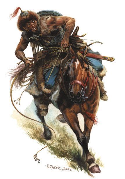 Charging Hun Warrior In Full Armour Iv V Century Ad Artist P Glodek Ancient Warriors