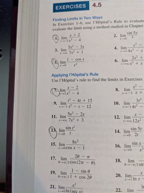 Solved 45 Exercises Finding Limits In Two Ways In Exercises