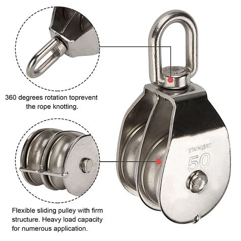 Buy VideoPUP PCS M Double Pulley Block Stainless Steel Heavy Duty Hardware Double Lifting