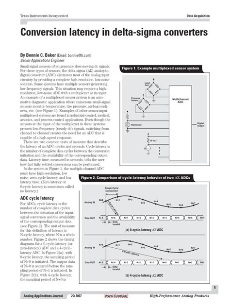 Slyt264 Conversion Latency In Delta Sigma Converters Pdf Analog