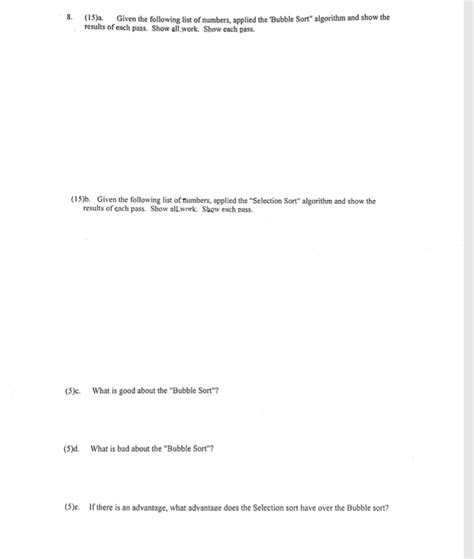 Solved 8 15 A Given The Following List Of Numbers Chegg