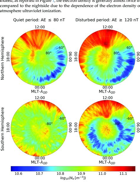 Polar View Of The Average Spatial Distribution Of Electron Density N E