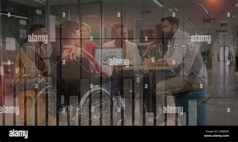 Image Of Data Processing And Diagrams Over Disabled And Diverse