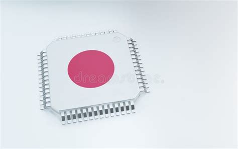 3d Render Of Microchip Or Semiconductor Chip For Computing Stock Illustration Illustration Of