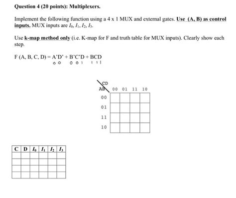 Solved Question 4 20 Points Multiplexers Implement The
