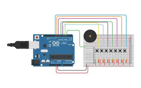 Circuit Design Piano Tinkercad