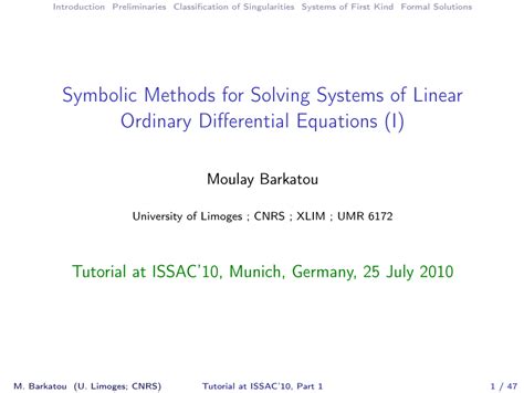 pdf symbolic methods for solving systems of linear ordinary