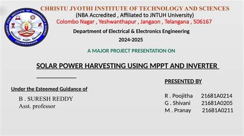 Solar Power Harvesting Using Mppt And Inverter Ppt