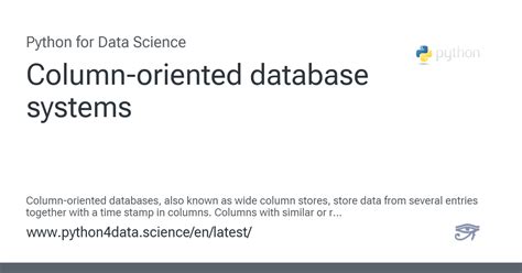 Column Oriented Database Systems Python For Data Science 2430