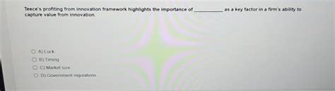 Solved Teeces Profiting From Innovation Framework