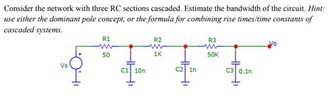 Solved Consider The Network With Three Rc Sections Cascaded