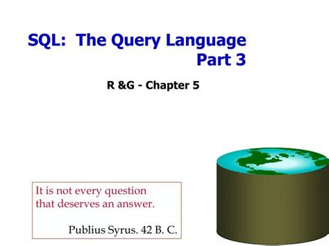 PPT SQL The Query Language Part 3 PowerPoint Presentation Free