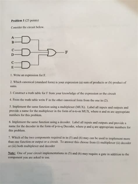 Solved Problem 1 25 Points Consider The Circuit Below E