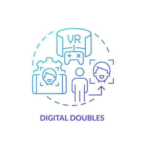 2d Gradient Digital Doubles Icon Simple Isolated Vector Cyber Law
