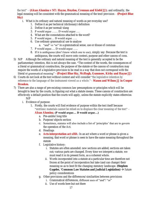 Public Law And Stat Interpretation Exam Notes Law1112 Public Law And Statutory