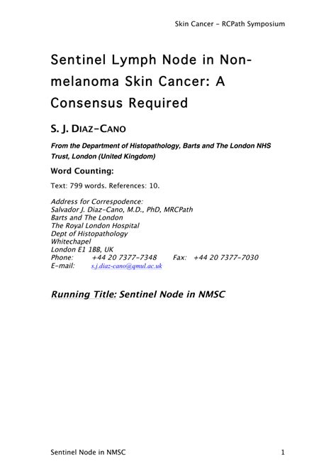 Pdf Sentinel Node Biopsies In The Management Of Non Melanoma Skin Cancer