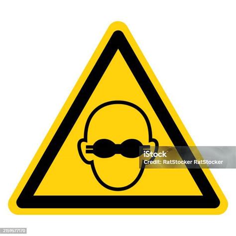 Warning Wear Opaque Eye Protection Symbol Sign Vector Illustration Isolated On White Background