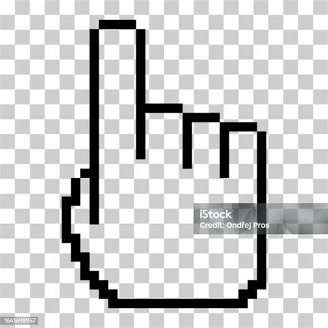 Mouse Cursor Pixel Icon Web Click Symbol Computer Pointer Vector Illustration Stock Illustration