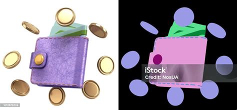 금화와 돈 지폐로 지갑에 자금을 축적하는 Сoncept 3d 렌더링 알파와 함께 흰색에 일러스트 레이 션 3차원 형태에 대한 스톡 사진 및 기타 이미지 Istock