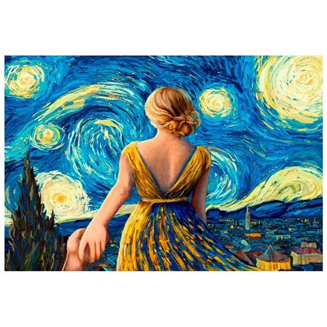 Набор для росписи Рыжий кот Девушка и звездное небо по холсту 30х40 см купить с доставкой