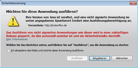 Java Applets Und Java Web Start Anwendungen Starten Ab Java 7 Update