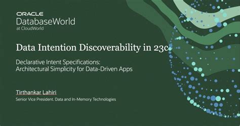 Maria Colgan On Linkedin Ocw23 Oracledatabase