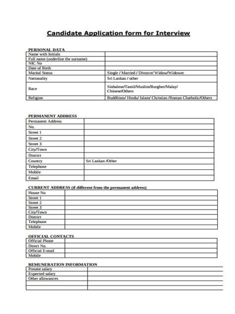 Free 40 Interview Forms In Ms Word Pdf Excel Riset