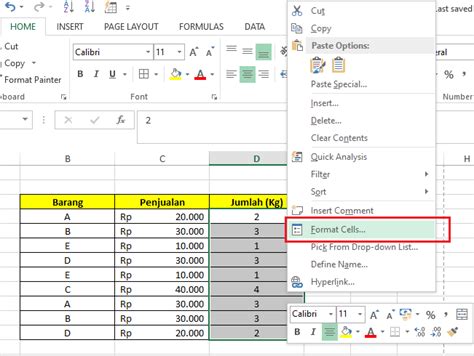 Cara Mudah Membuat Format Satuan Ukuran Di Excel