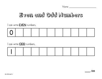 Skip Counting Assessments Even And Odd Numbers Assessments Worksheets