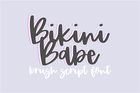 Instant OTF Font Bikini Babe Brush Font Cute Fonts Brush Pen Fonts Handwritten Cricut