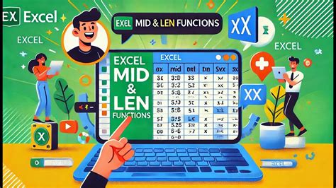 master excel mid and len functions extract and count text easily youtube