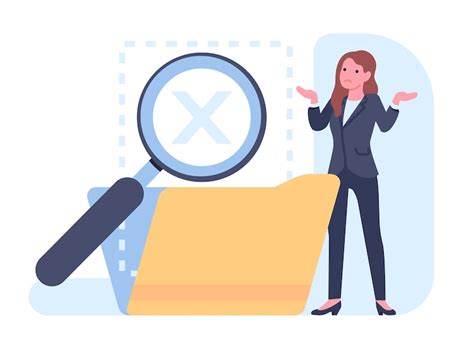 Premium Vector No Data Empty File Folder Not Found Information Confused Office Worker