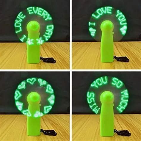 LED Flashing Programmable Message Fan Portable Mini Message Fan Handheld Message Fan LED At Rs