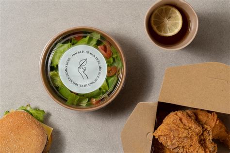 친환경 패스트푸드 골판지 포장 프리미엄 Psd 파일