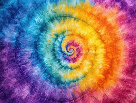 Tie Dye Circle Pattern With Vibrant Colors Symbolizing Creativity And Expression Stock Image