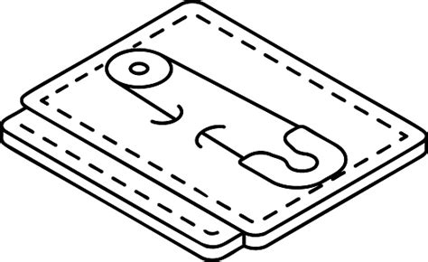 직물의 다른 조각에 직물의 조각을 바느질 아이소 메트릭 개요 개념 패치 워크 또는 손 스티치 벡터 아이콘 사용자 정의 재봉 기호 맞춤 제작 의류 기호 Sewist 재료 그림