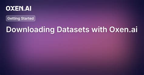 Downloading Datasets With Oxen Ai Oxen Ai