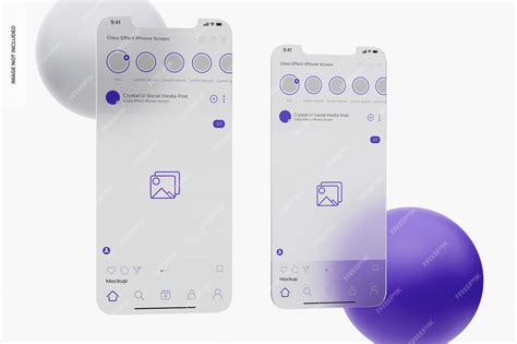 Premium Psd Glass Effect Iphone Screens Mockup Left View