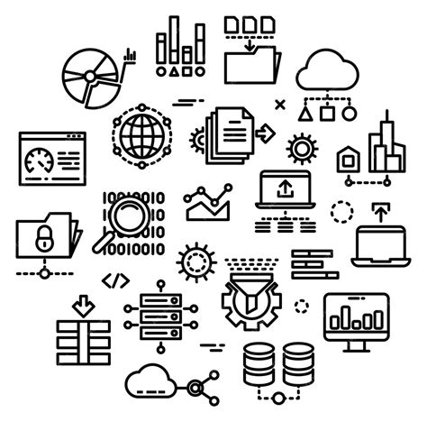 Premium Vector Big Data Icon Set Computer Server Technologies